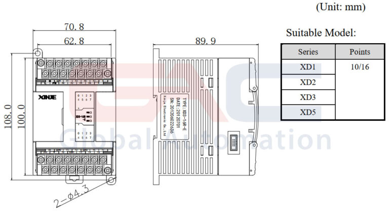 PLC Xinje XD2-16T-E 8 In/8 Out Transistor 220VAC - Tự Động Hoá Toàn Cầu